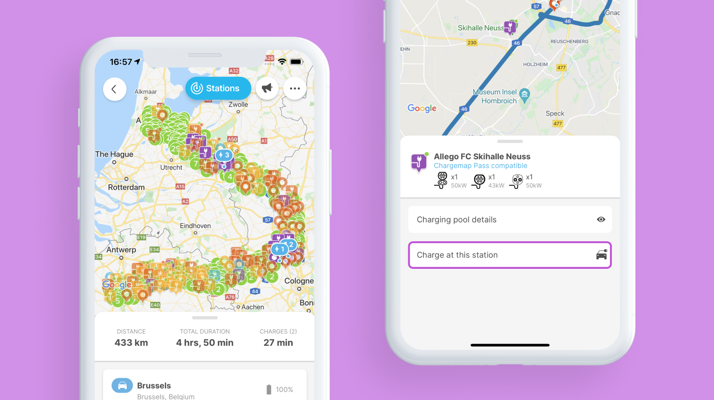Chargemap route planner: customise your charging stops